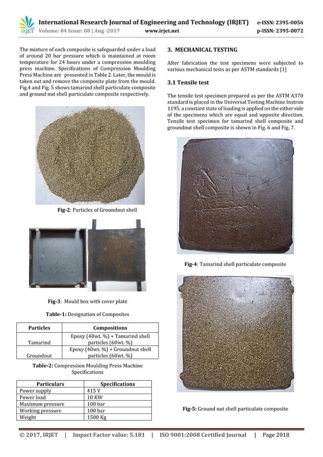 Comparative Study on Mechanical Properties of Tamarind Shell and ...