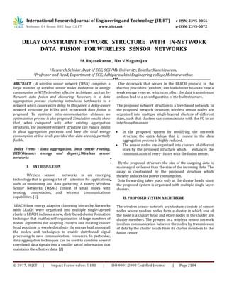 Delay Constraint Network Structure with in-Network Data Fusion for Wireless Sensor Networks | PDF