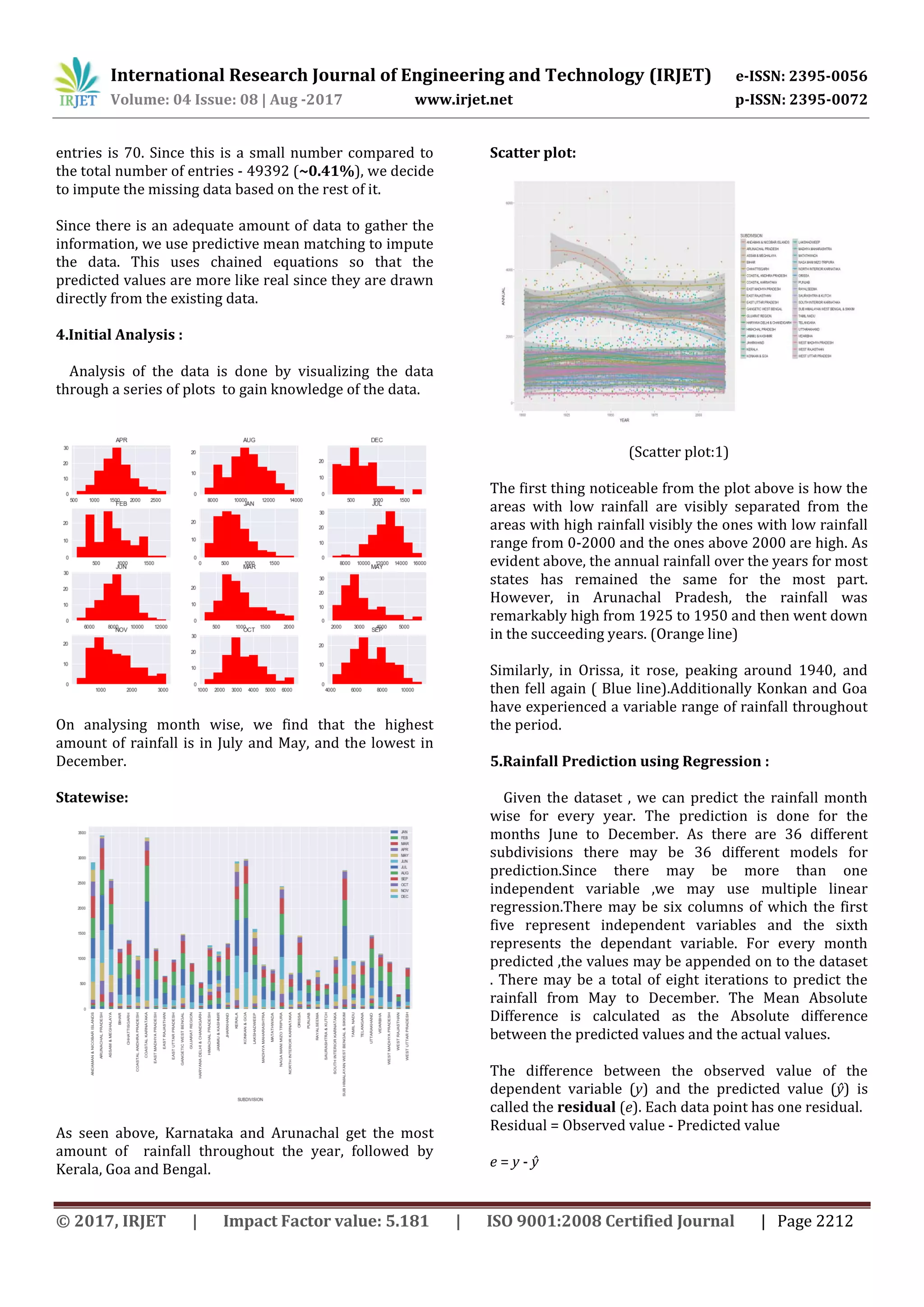 Rainfall Forecasting : A Regression Case Study | PDF