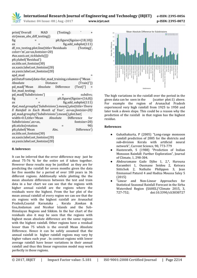 Rainfall Forecasting : A Regression Case Study | PDF