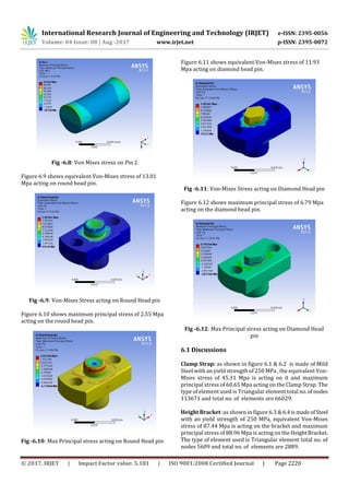 Design and Finite Element Analysis of Fixture for Milling of Cummins Engine Block | PDF