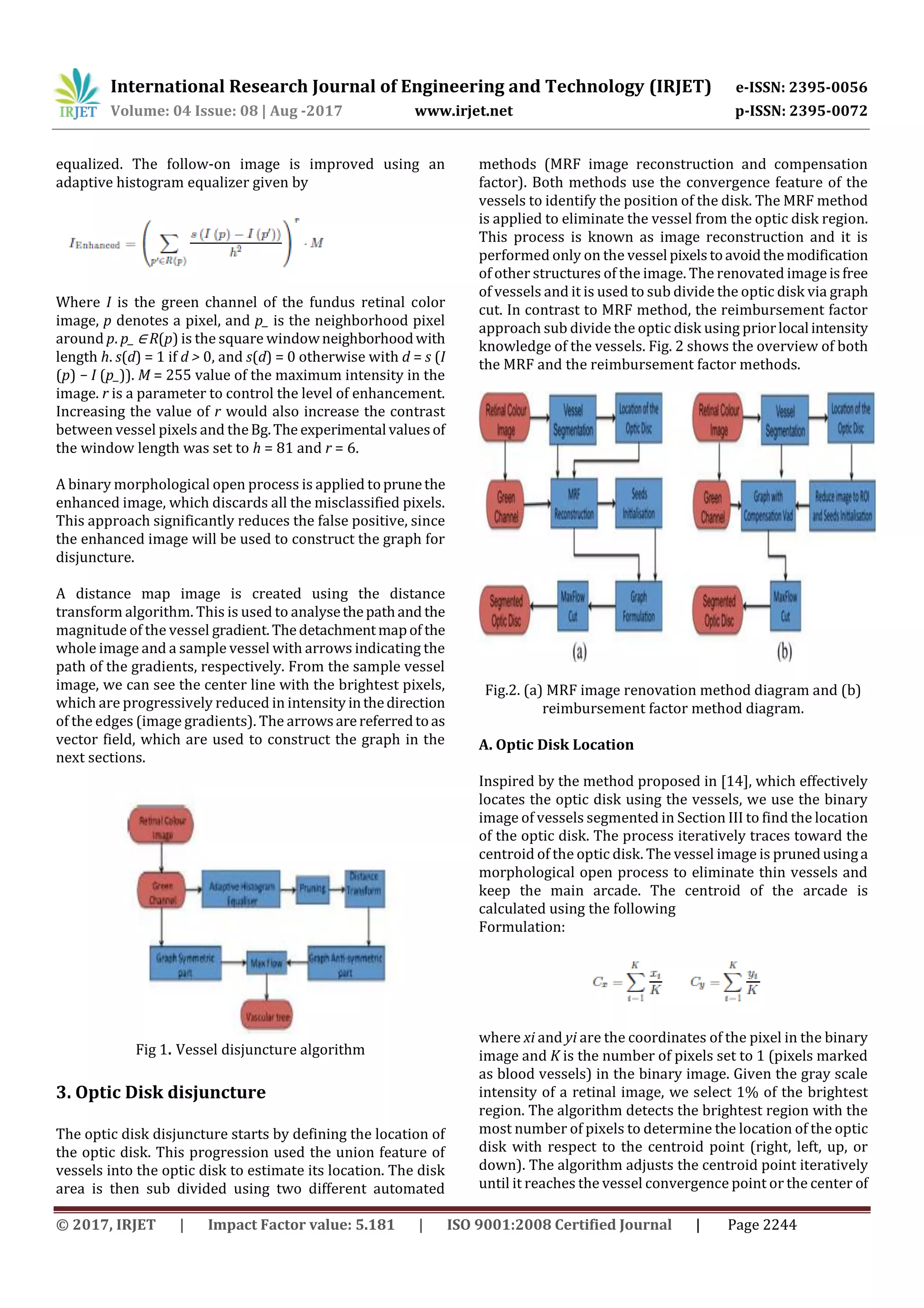 Optic Disk And Retinal Vesssel Segmentation In Fundus Images Pdf