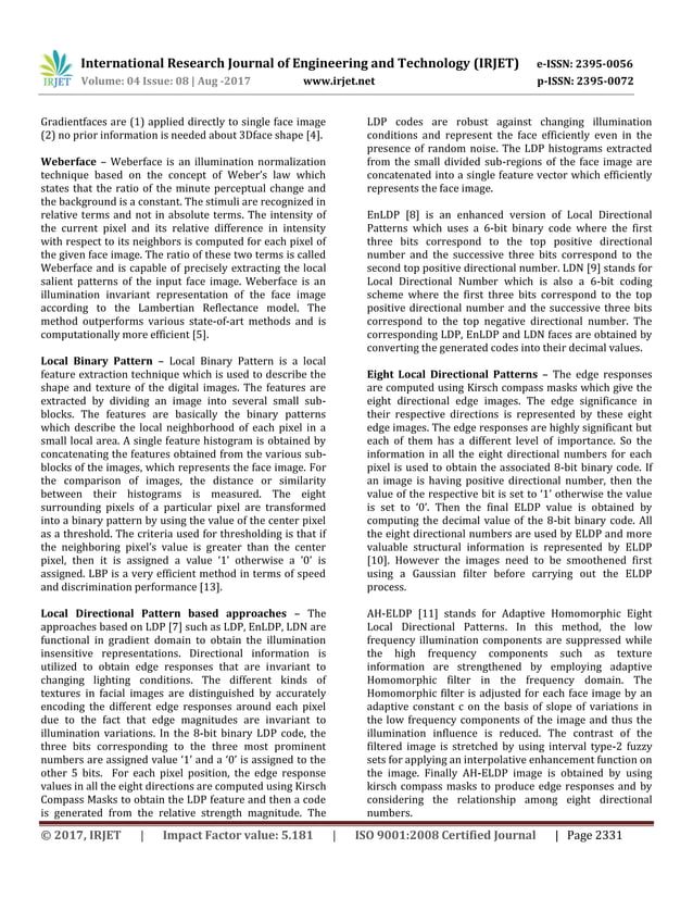 Performance Evaluation of Illumination Invariant Face Recognition Algorthims | PDF