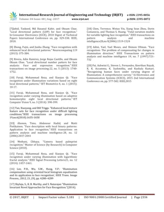 Performance Evaluation of Illumination Invariant Face Recognition Algorthims | PDF