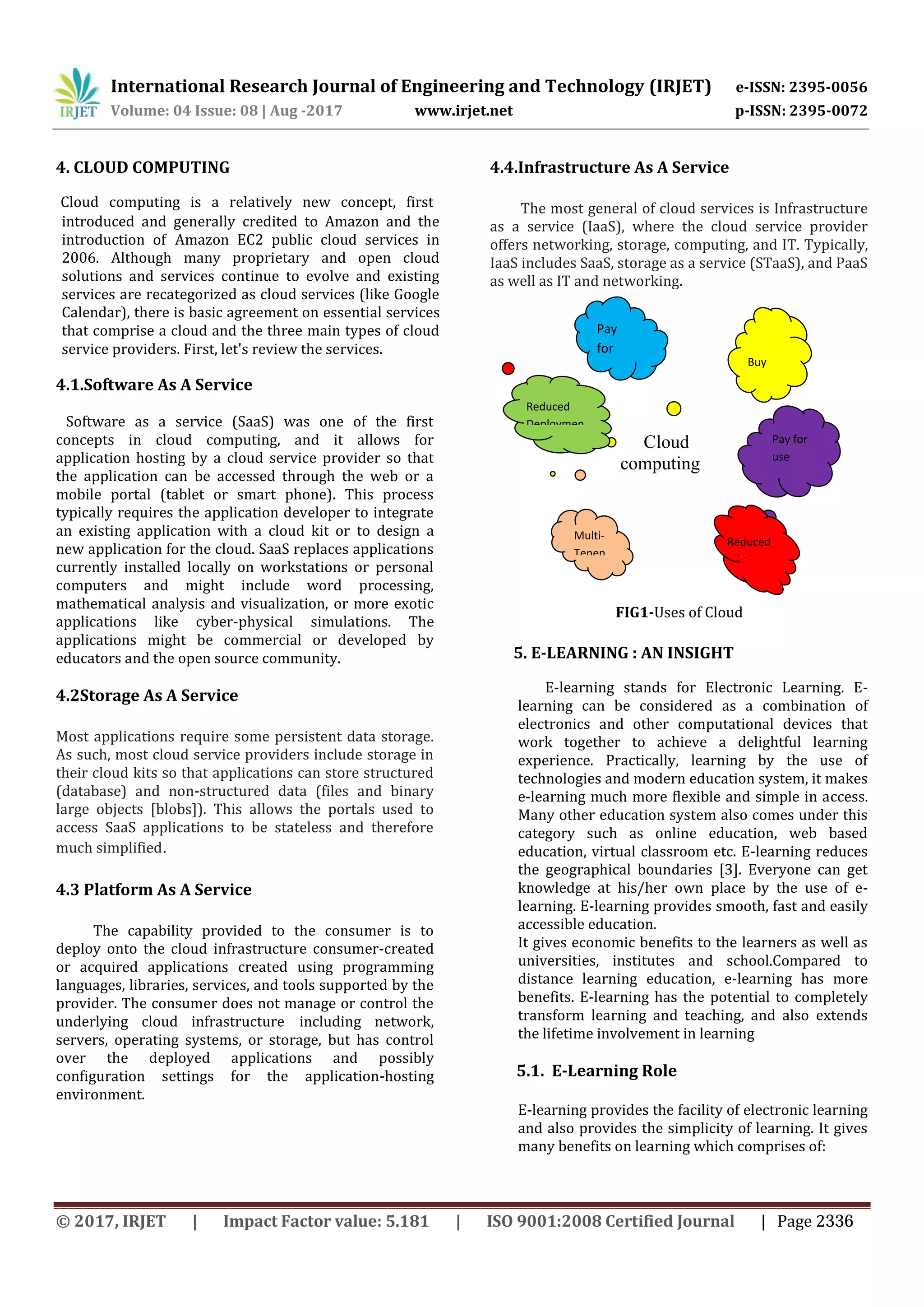 Innovative E-Learning through Scalable,Elastic and Dynamic Cloud Computing Architecture | PDF