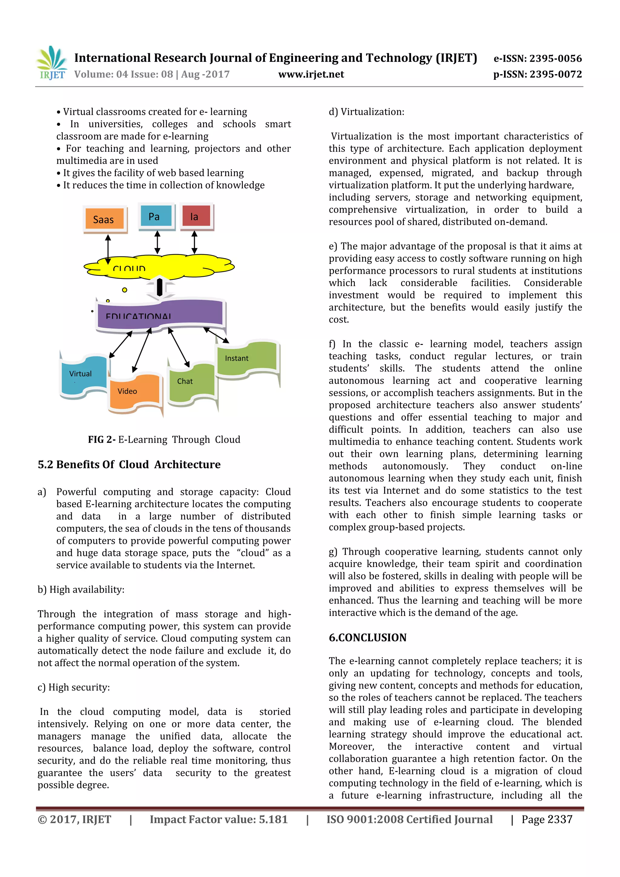Innovative E Learning Through Scalableelastic And Dynamic Cloud
