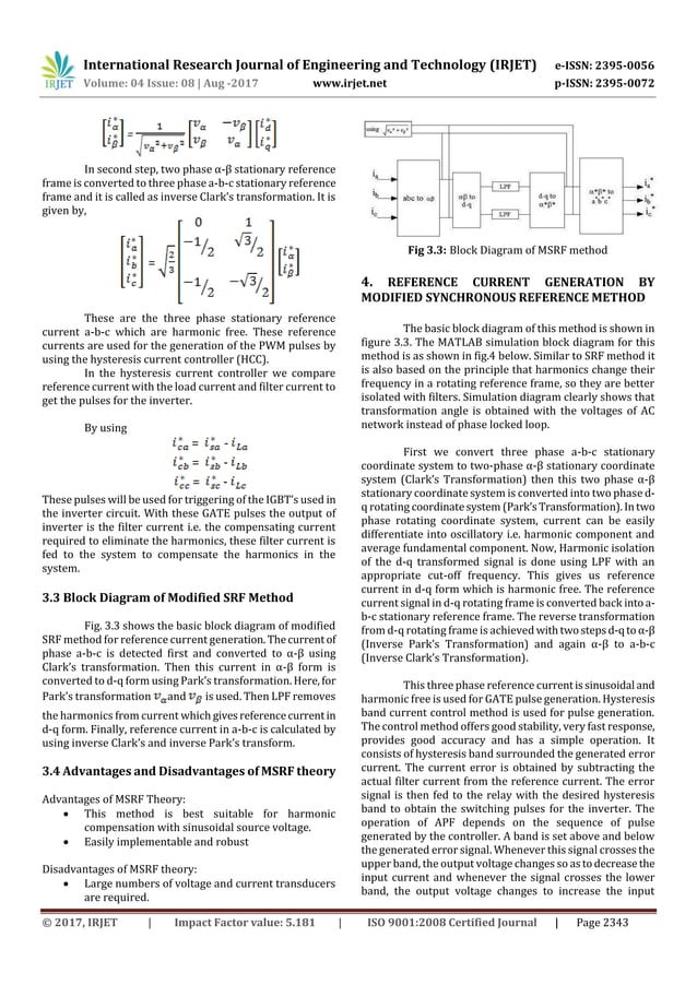 Harmonic Mitigation using Modified Synchronous Reference Frame Theory | PDF