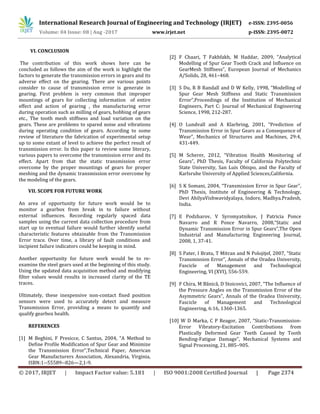Measurment of Transmission Error in Spur Gears | PDF