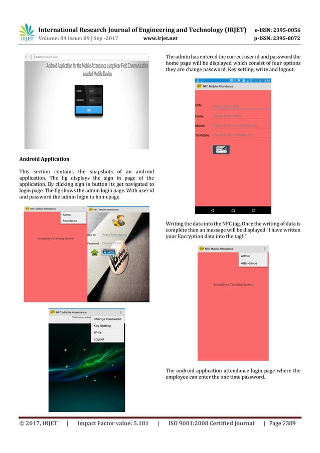 Android Application for Mobile Attendance using NFC | PDF