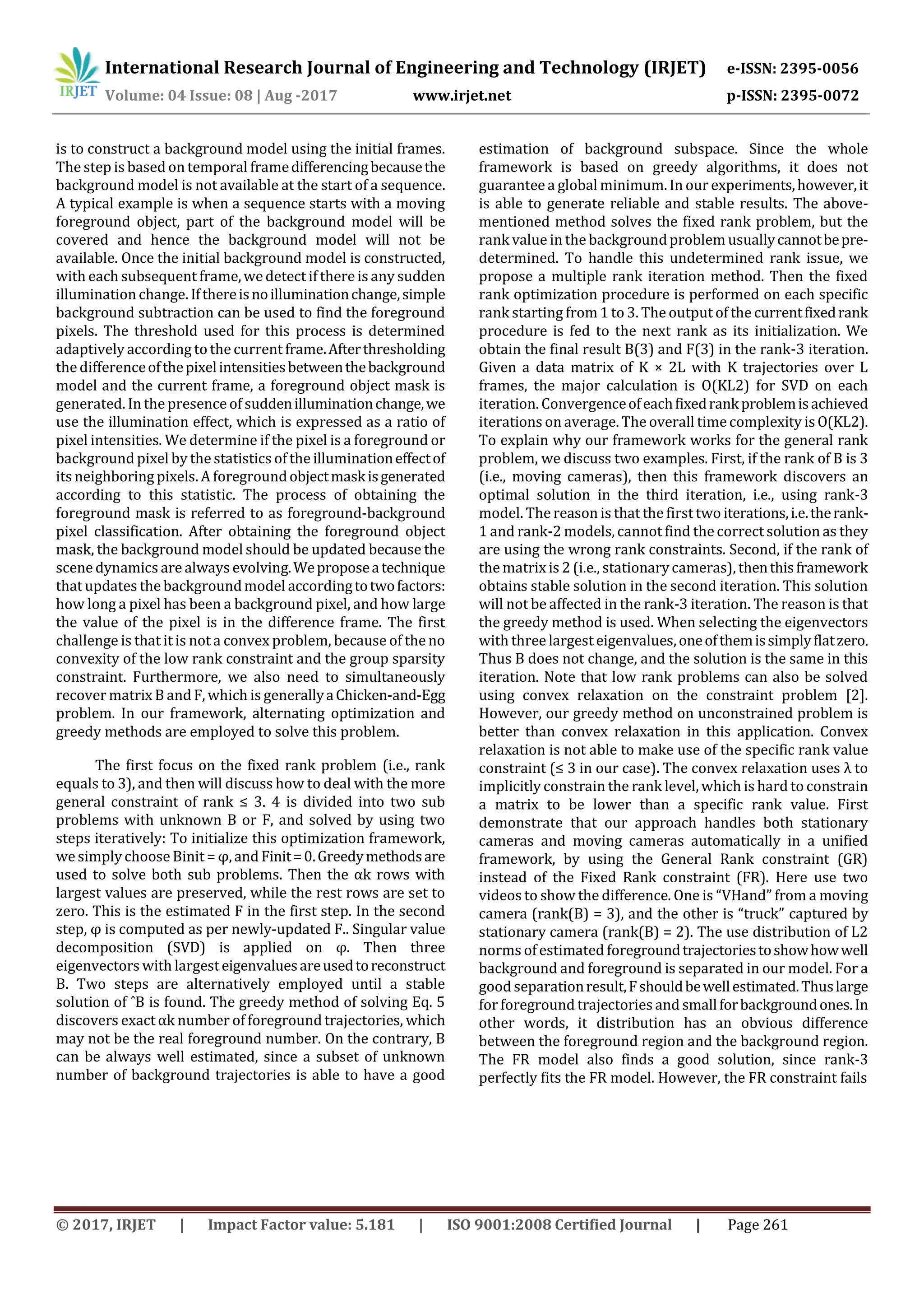 Human Motion Detection in Video Surveillance using Computer Vision Technique | PDF