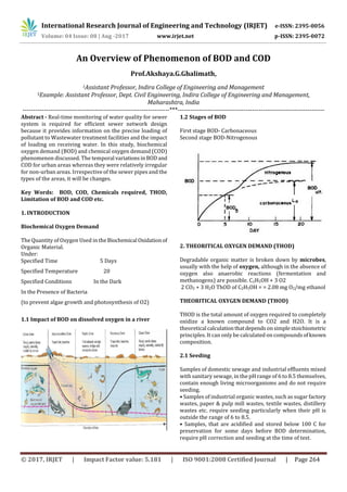 An Overview of Phenomenon of BOD and COD | PDF
