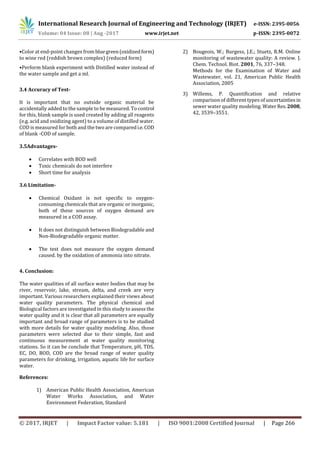 An Overview of Phenomenon of BOD and COD | PDF