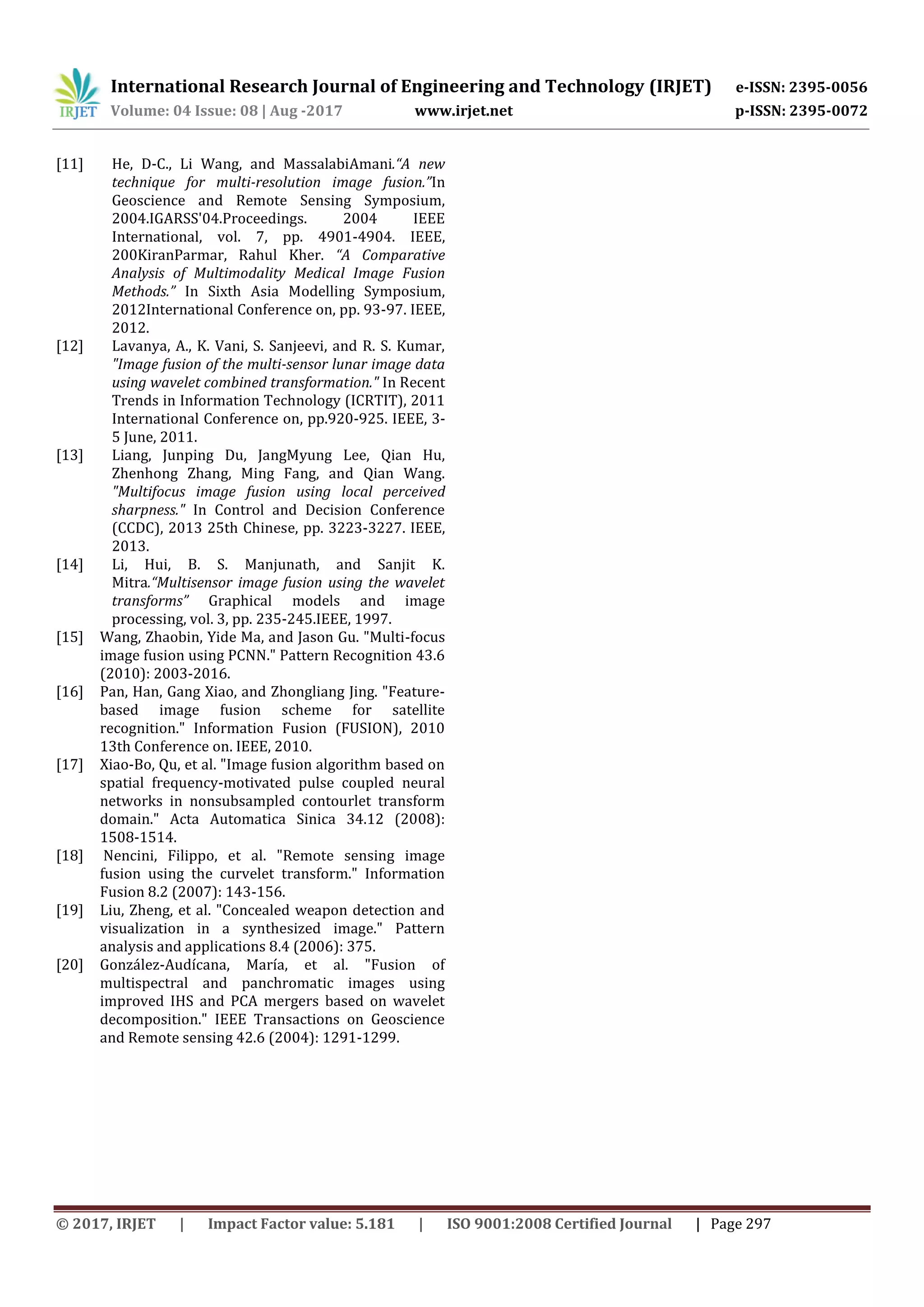 Improved Weighted Least Square Filter Based Pan Sharpening using Fuzzy Logic | PDF | Graphics ...