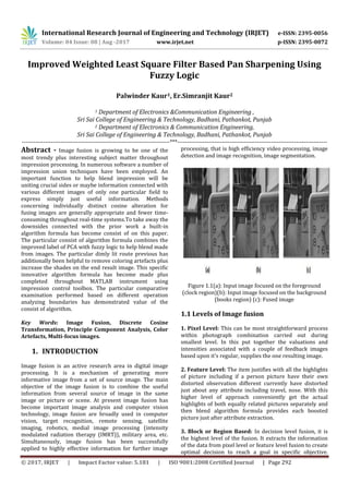 Improved Weighted Least Square Filter Based Pan Sharpening using Fuzzy Logic | PDF | Graphics ...