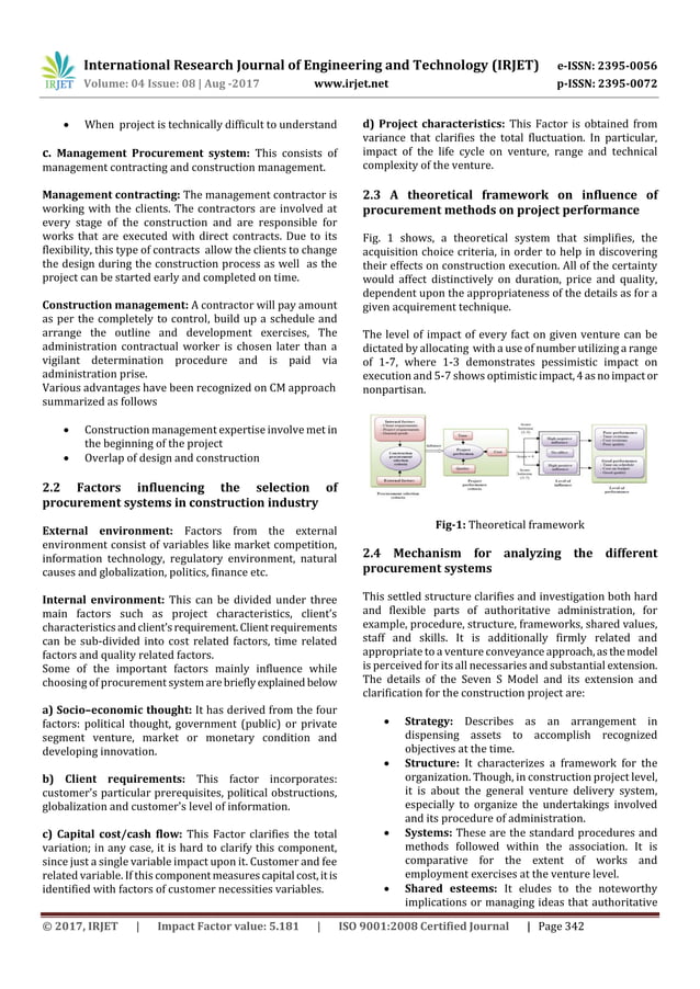 Study on Procurement Method Selection Procedure in Construction Industry | PDF