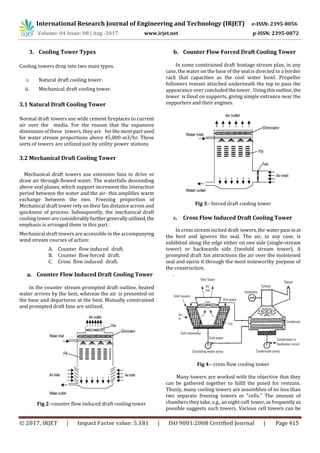 Study on Induced Draft Cooling Tower Performance Analysis in Captive ...