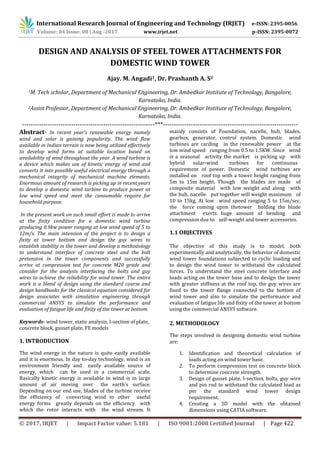 Design and Analysis of Steel Tower Attachments for Domestic Wind Tower ...