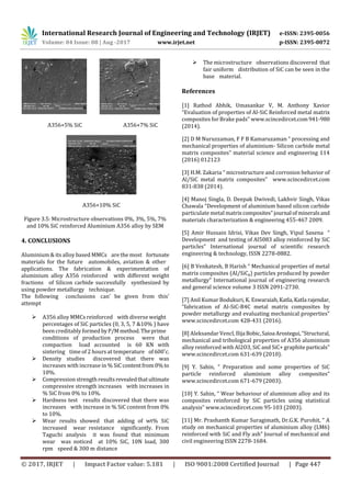 Investigation of Mechanical Properties and Wear rate of Aluminium A356 -SiC MMCs Processed by ...