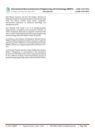 Investigation of Mechanical Properties and Wear rate of Aluminium A356 ...