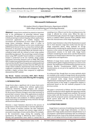 Fusion of Images using DWT and fDCT Methods | PDF