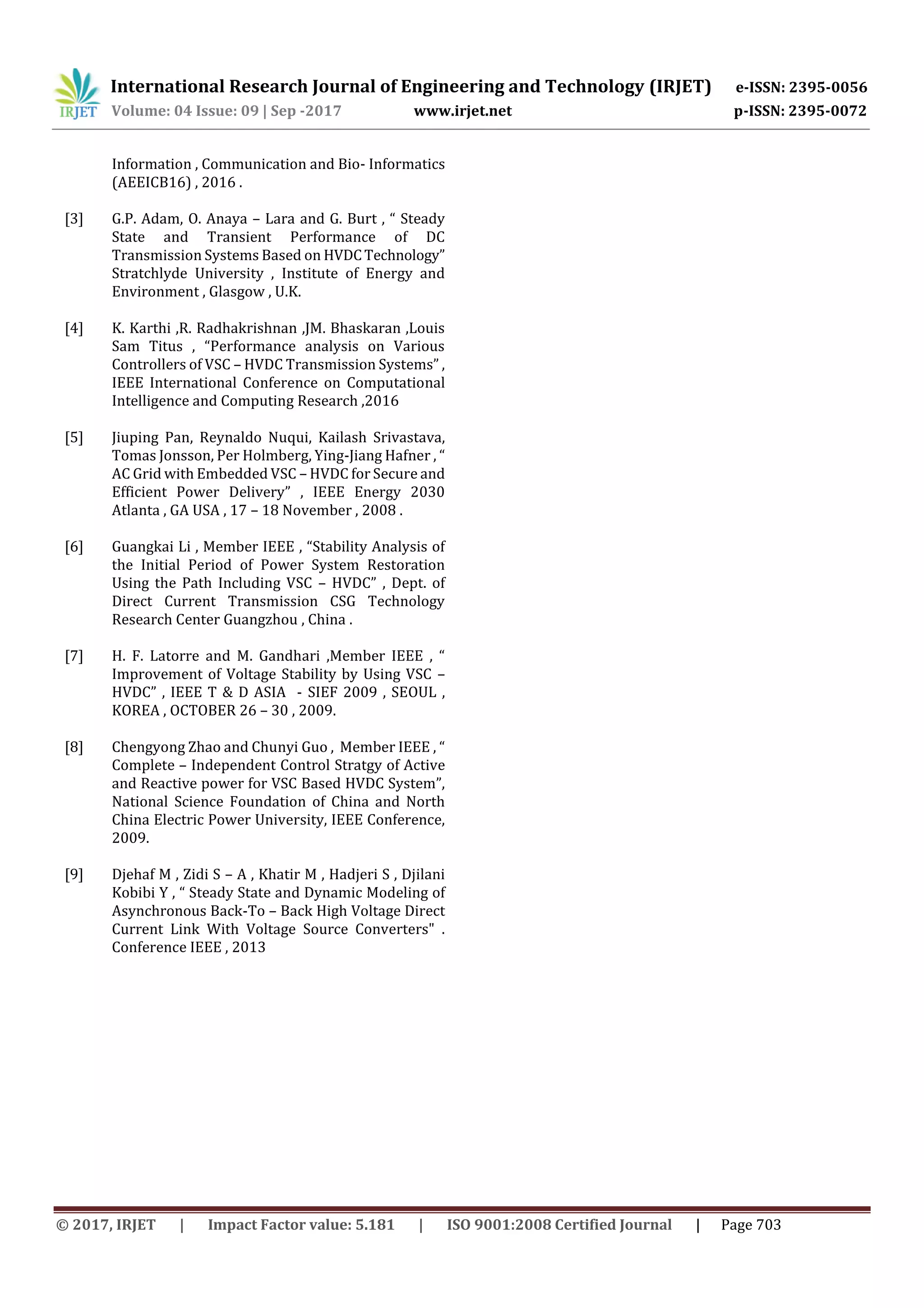 Steady State Fault Analysis Of Vsc Hvdc Transmission System Pdf