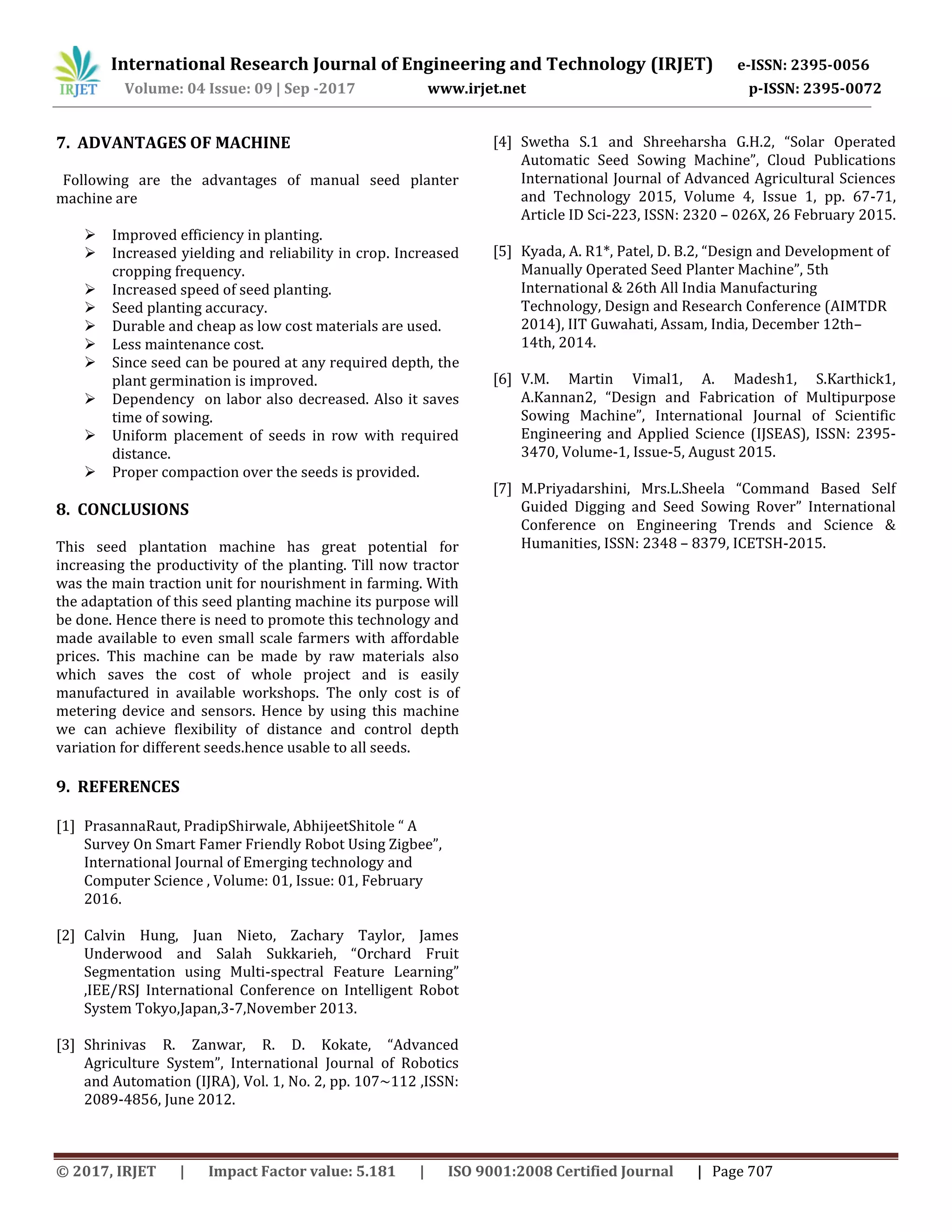 Design and Fabrication of Seed Sowing Machine | PDF