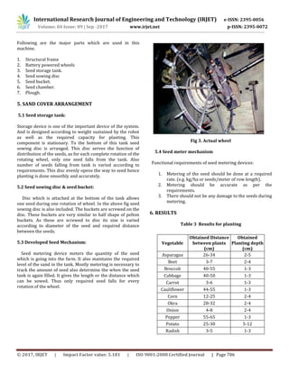 Design and Fabrication of Seed Sowing Machine | PDF
