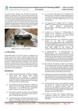 Design and Fabrication of a Low Cost Submersible ROV for Survey of ...