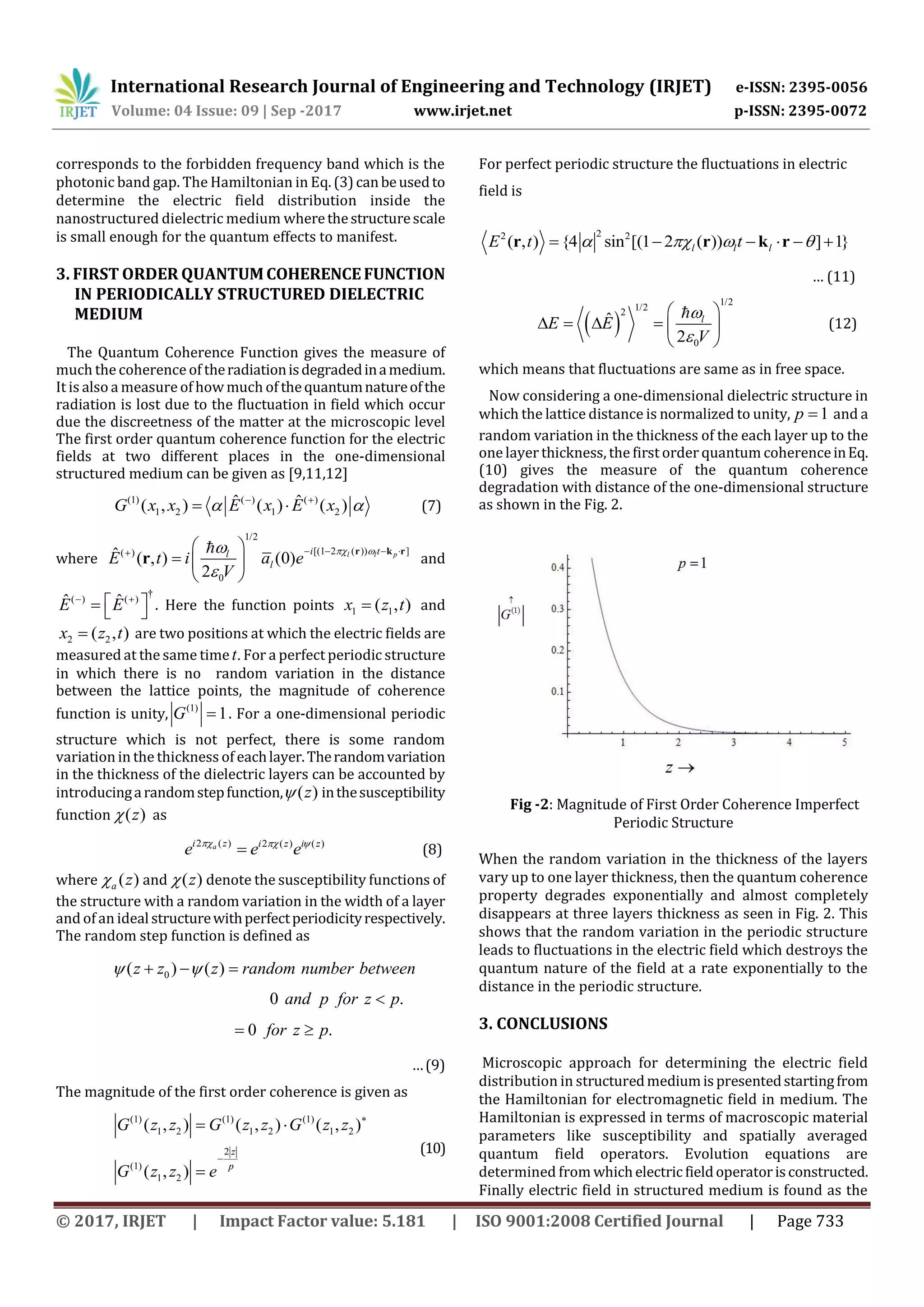 Hamiltonian Approach for Electromagnetic Field in One-dimensional Photonic Crystal | PDF