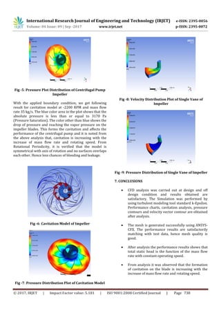 Study of Performance & Cavitation Characterization of Mixed Flow Centrifugal Pump using CFD ...