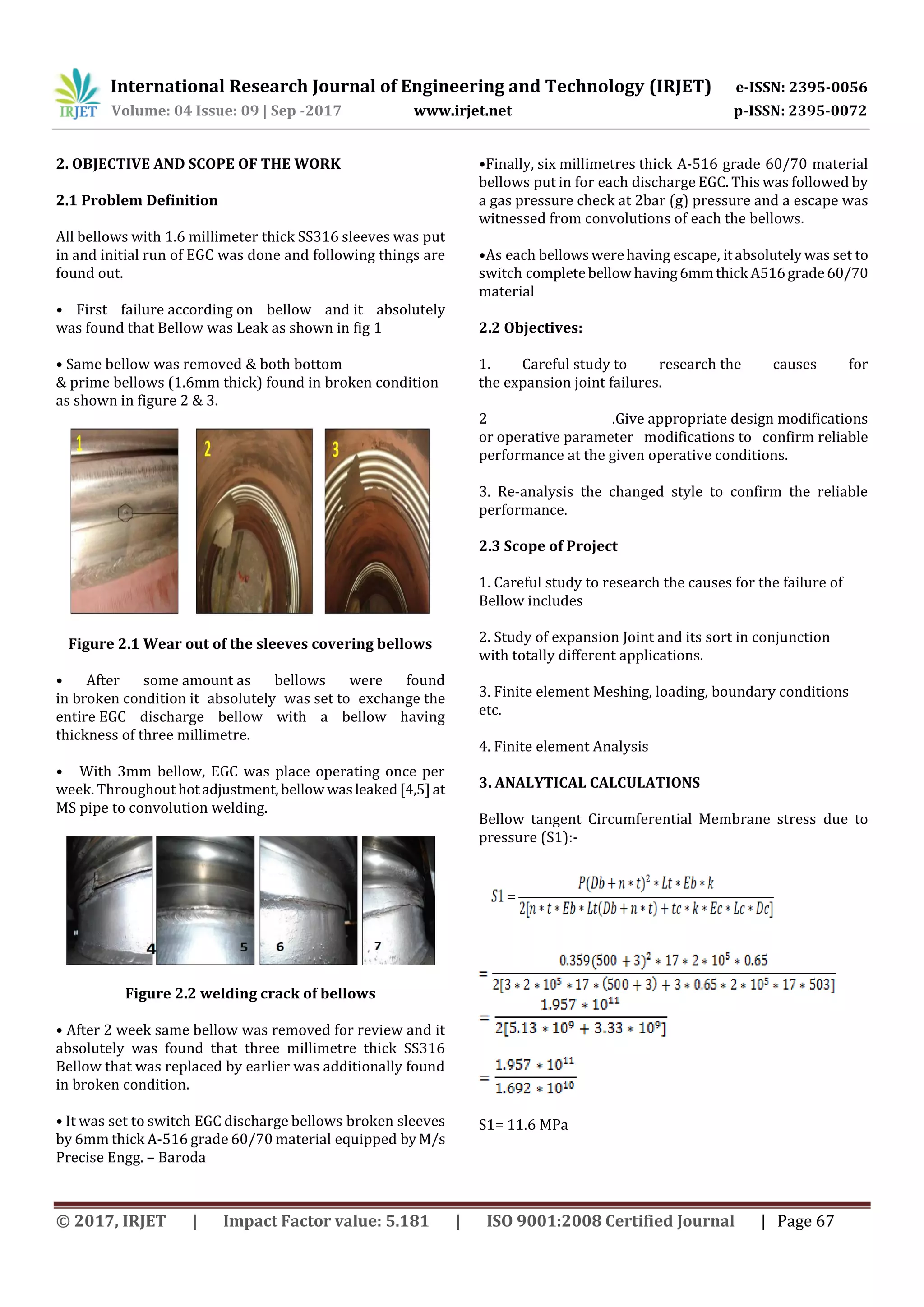 Failure Analysis of Expansion Joints (Bellows) | PDF