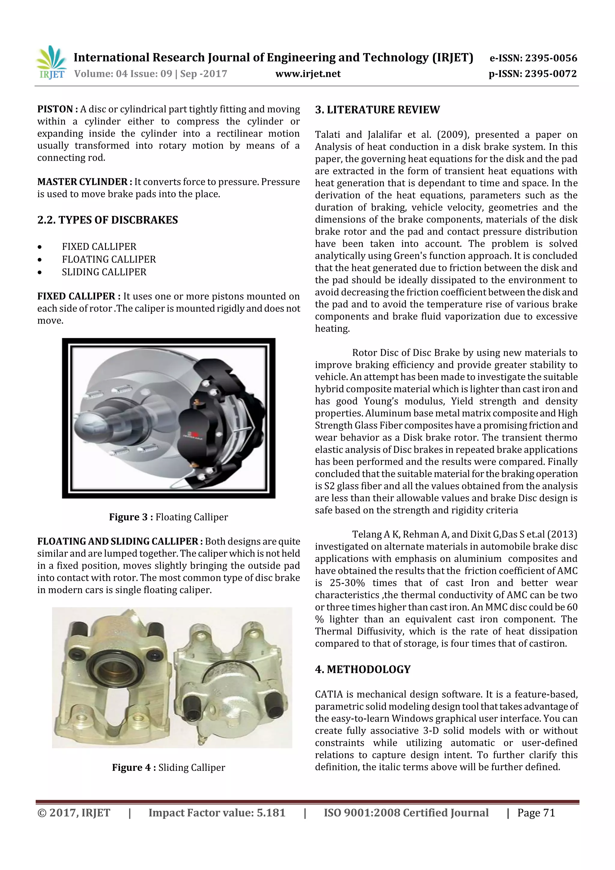 Design and Structural Analysis of Disc Brake by using CATIA and ANSYS ...