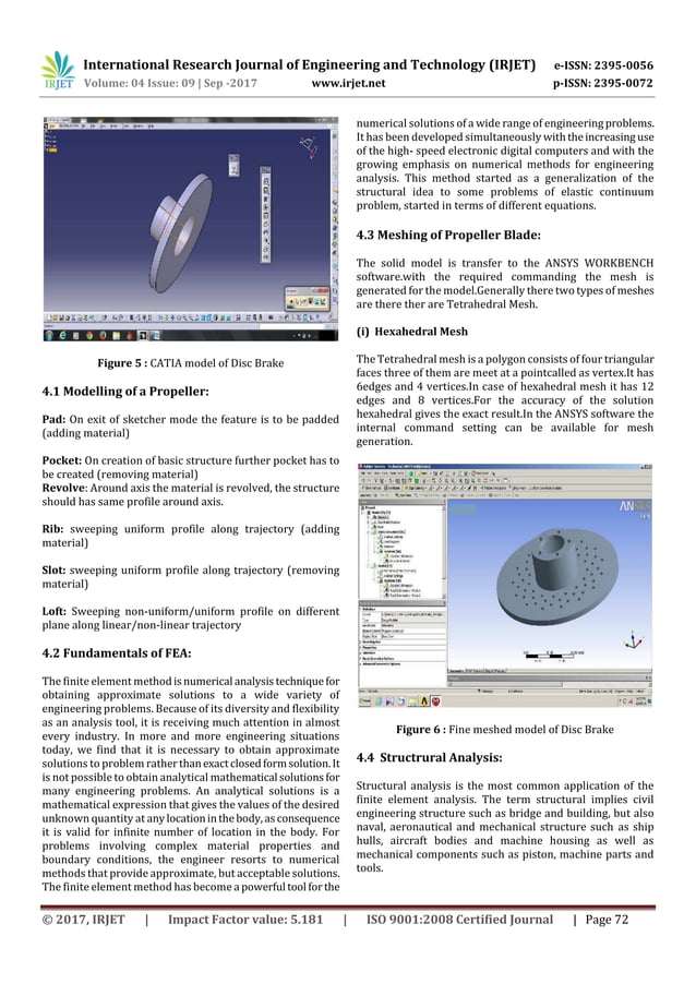 Design and Structural Analysis of Disc Brake by using CATIA and ANSYS ...