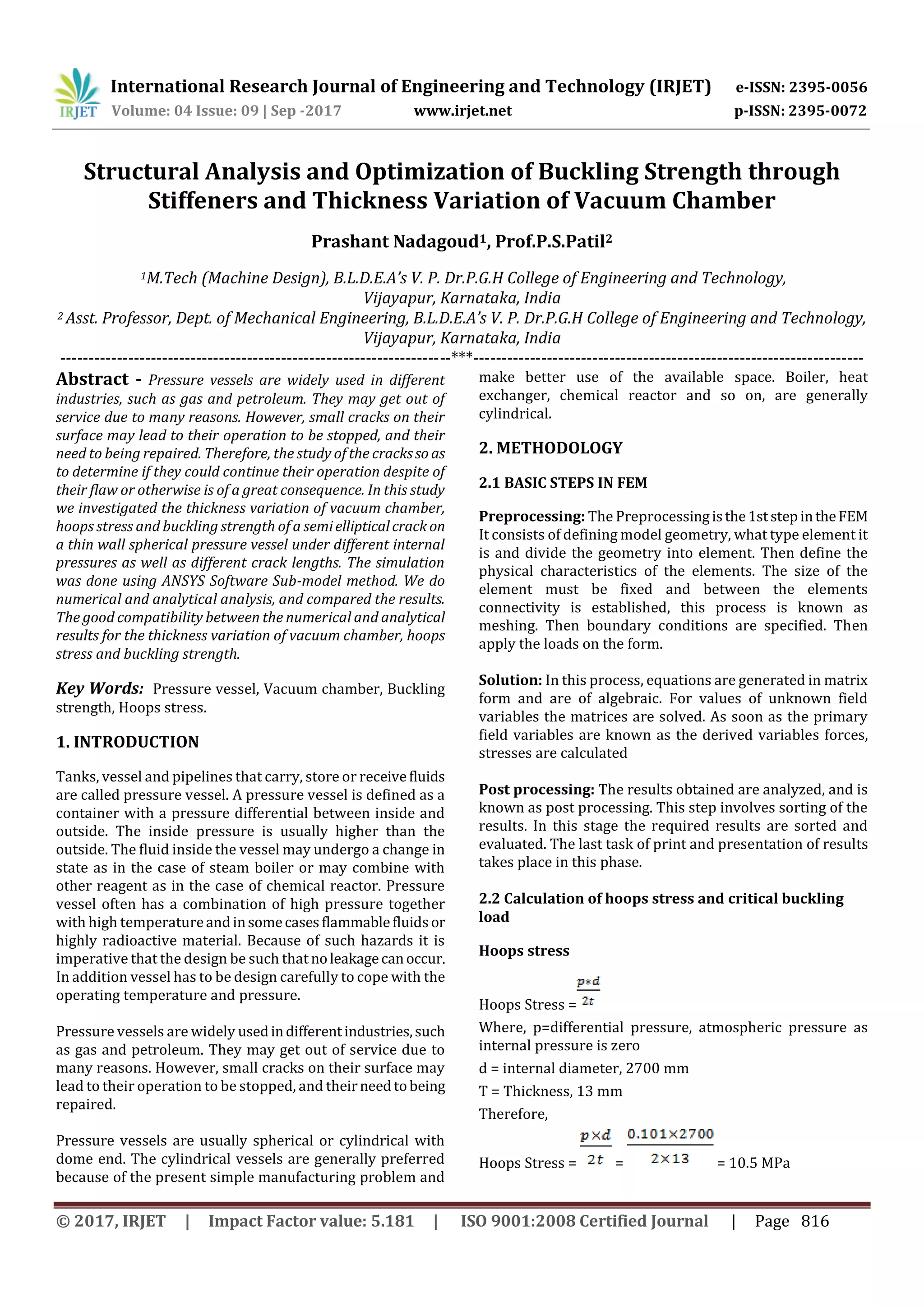Structural Analysis and Optimization of Buckling Strength through ...