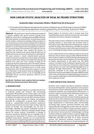Non Linear Static Analysis of Dual RC Frame Structure | PDF