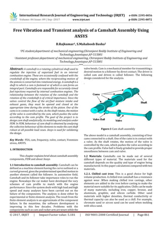 Free Vibration and Transient analysis of a Camshaft Assembly using ANSYS | PDF