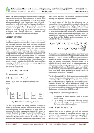 Transmitter Detection Methods of Spectrum Sensing For Cognitive Radio Networks over Fading ...