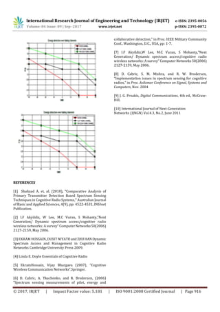 Transmitter Detection Methods of Spectrum Sensing For Cognitive Radio Networks over Fading ...