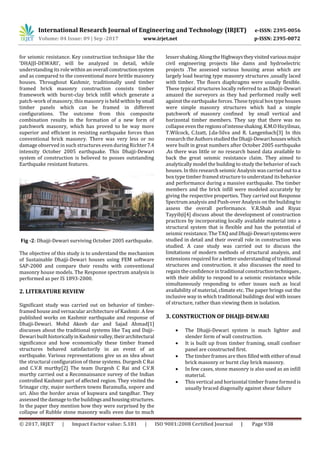 Seismic Analysis of Sustainable Timber Structures − Dhajji-Dewari Houses in Kashmir | PDF
