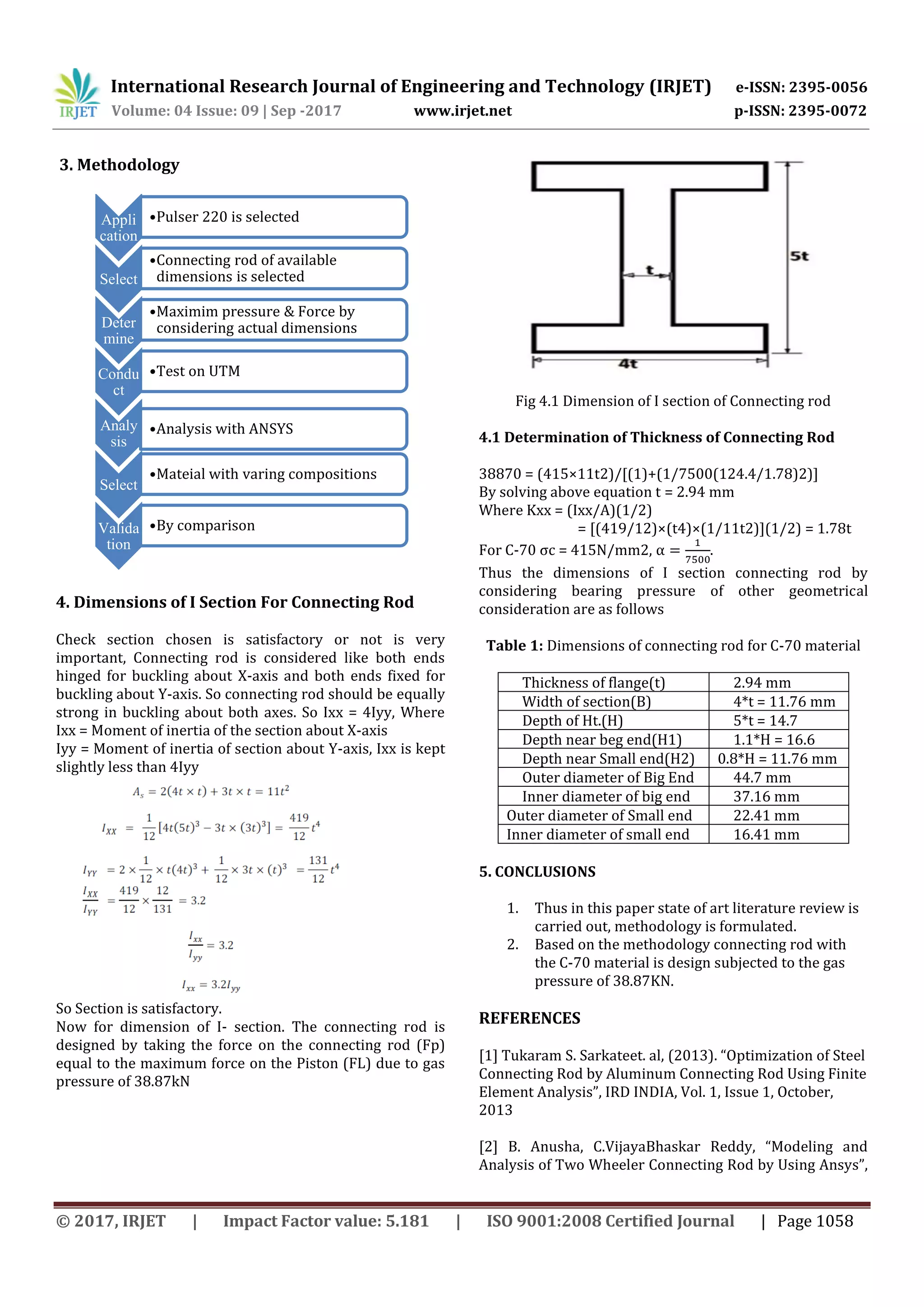 Review on Design and Analysis of Two Wheeler Connecting Rod | PDF