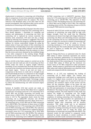 Review on Design and Analysis of Two Wheeler Connecting Rod | PDF