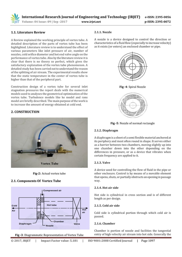 A Review of Vortex Tube Refrigeration System | PDF | Physics | Science