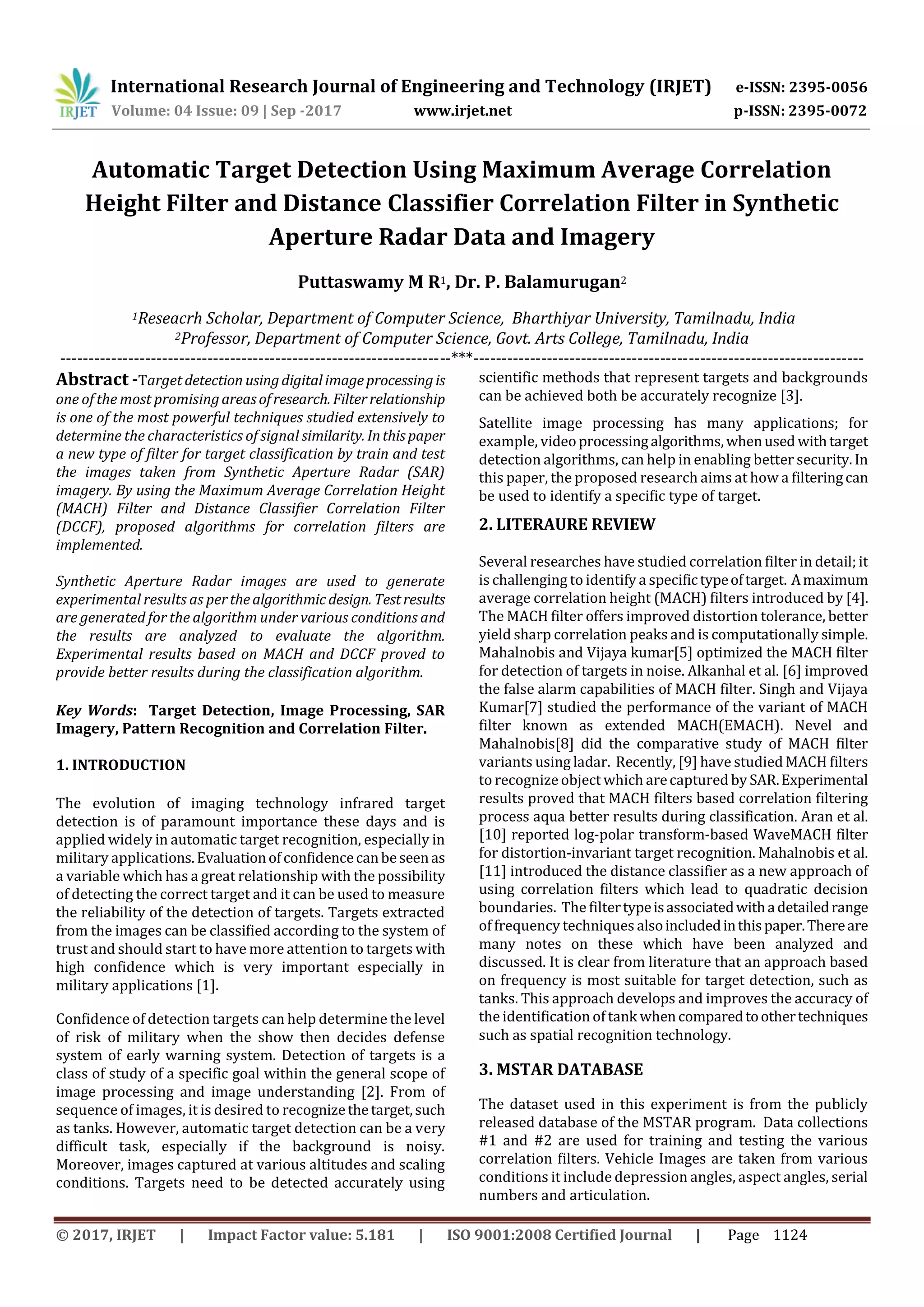 Automatic Target Detection Using Maximum Average Correlation Height