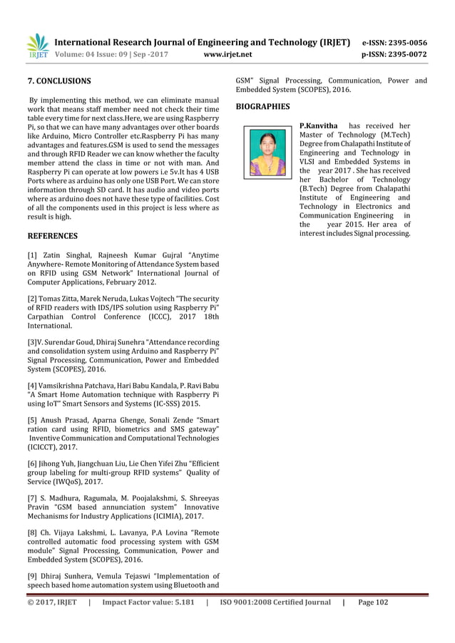 Time Table Management System using Raspberry PI and RFID | PDF