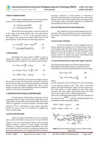 Aero Dynamic Power Control of Permanent Magnet Synchronous Generator using Fuzzy Logic Pitch ...