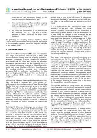SQL and Temporal Database Research: Unified Review and Future Directions | PDF