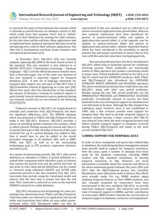 SQL and Temporal Database Research: Unified Review and Future Directions | PDF