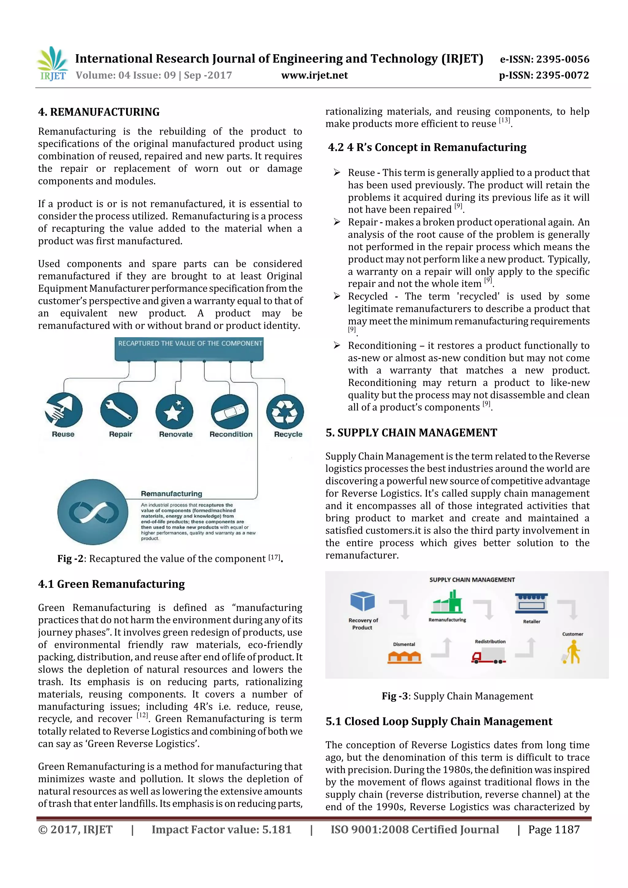 Reverse Logistics And Remanufacturing In Industry Pdf