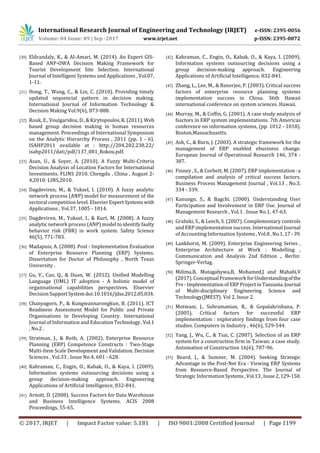 Development of a Practical ERP Pre – Implementation Assessment Model for Organisations in ...