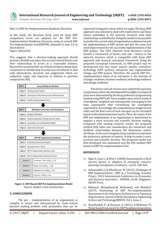 Development of a Practical ERP Pre – Implementation Assessment Model for Organisations in ...